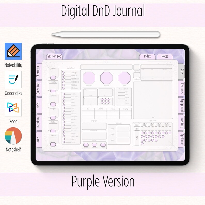 Ultimate Digital Dnd Journal | Purple Version - Etsy