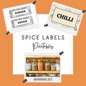Editable Kitchen Condiment Spice Label Templates Digital Word .DOCX ...