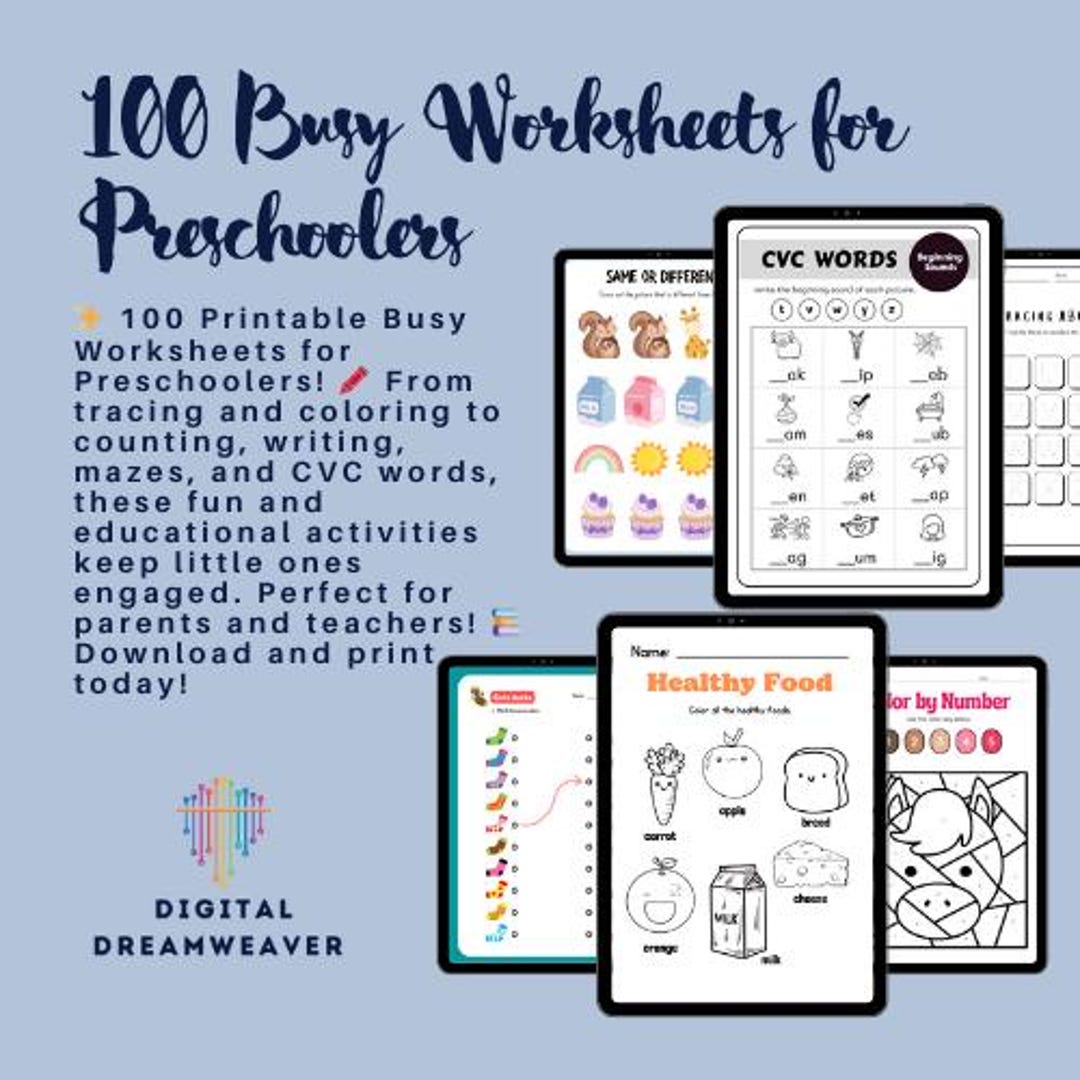100 Printable Busy Worksheets for Preschoolers - Tracing, Coloring ...