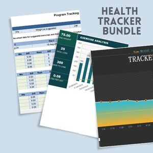 Editable Health Tracker Excel Bundle: 6-in-1 Wellness Planner - Etsy