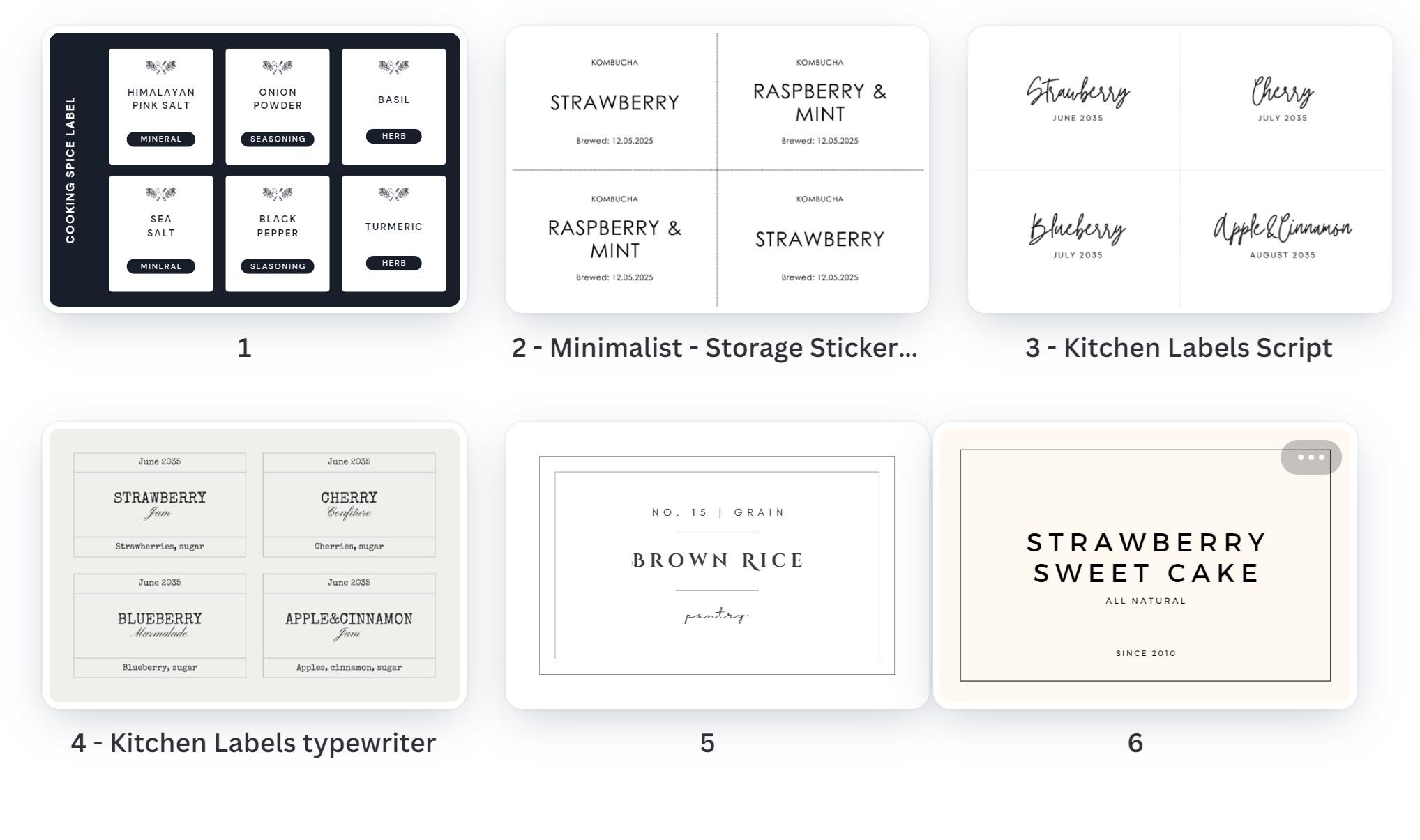 Minimalist Kitchen Labels - 6 Styles Editable Word .docx Format, Pantry ...