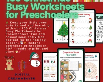 100 Christmas Busy Worksheets for Preschoolers | Educational Holiday ...
