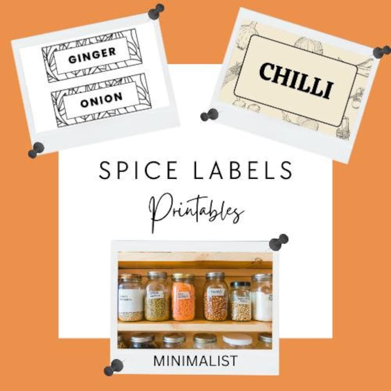 Editable Kitchen Condiment Spice Label Templates Digital Word .DOCX ...