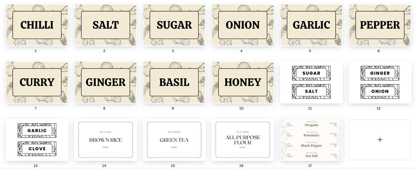 Editable Kitchen Condiment Spice Label Templates Digital Word .DOCX ...