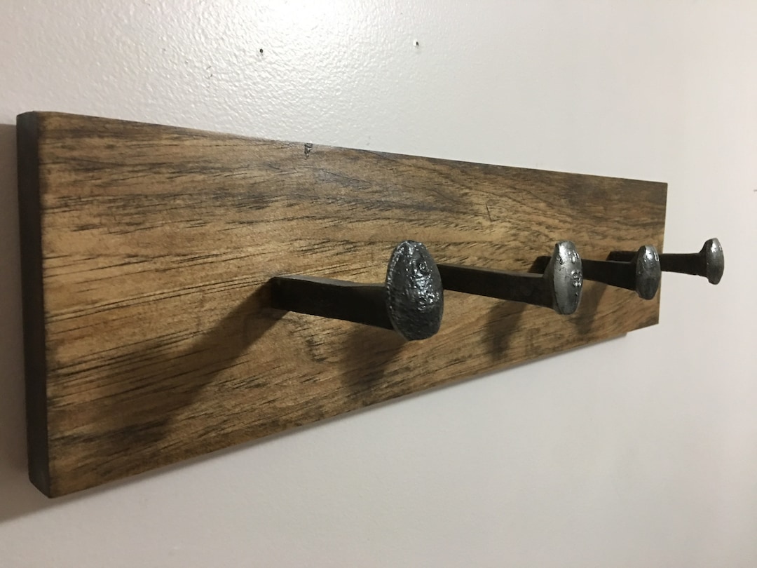 Barnboard and Train Spike Coat Racks - Etsy