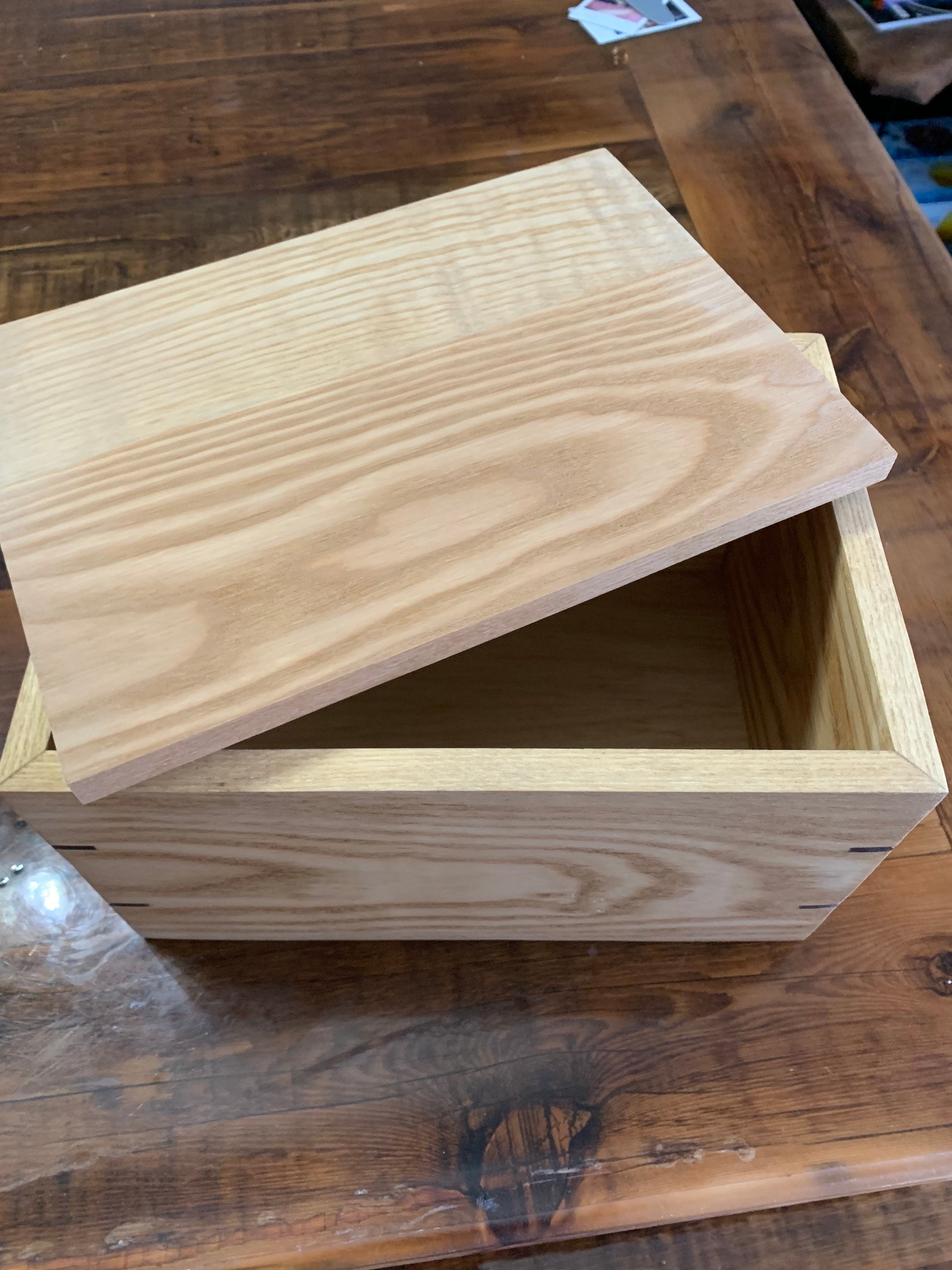 Solid Ash Keepsake Box With Walnut Splines - Etsy