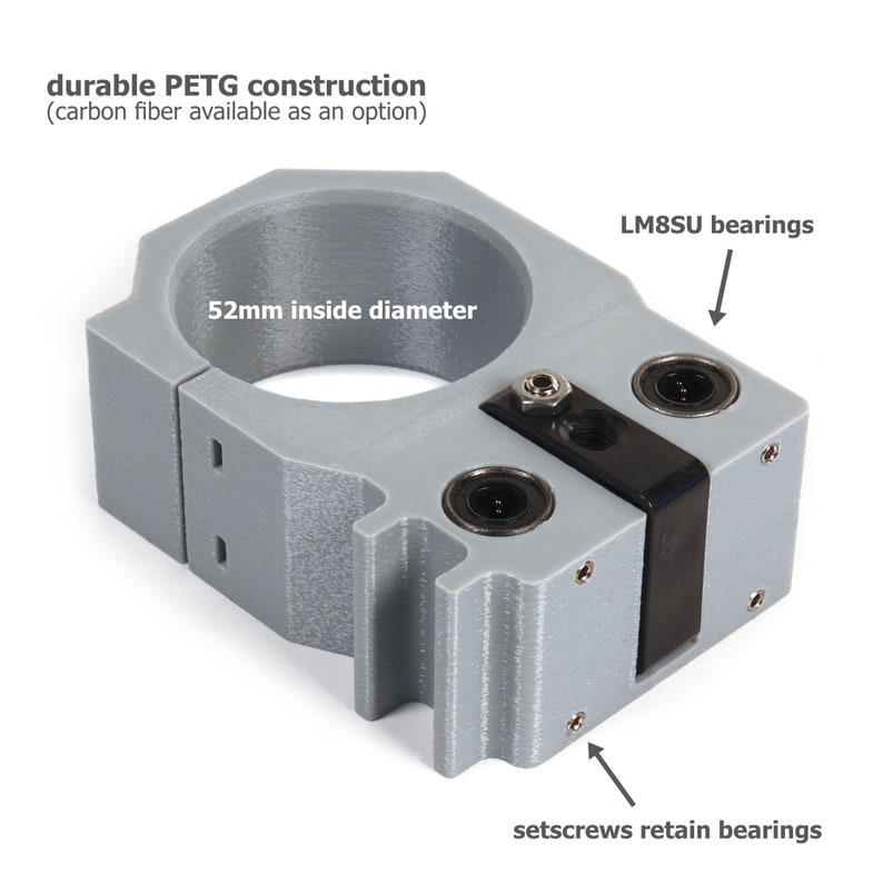3018 CNC | 52mm Assembled Spindle Carriage | Includes Bearings and Zero ...