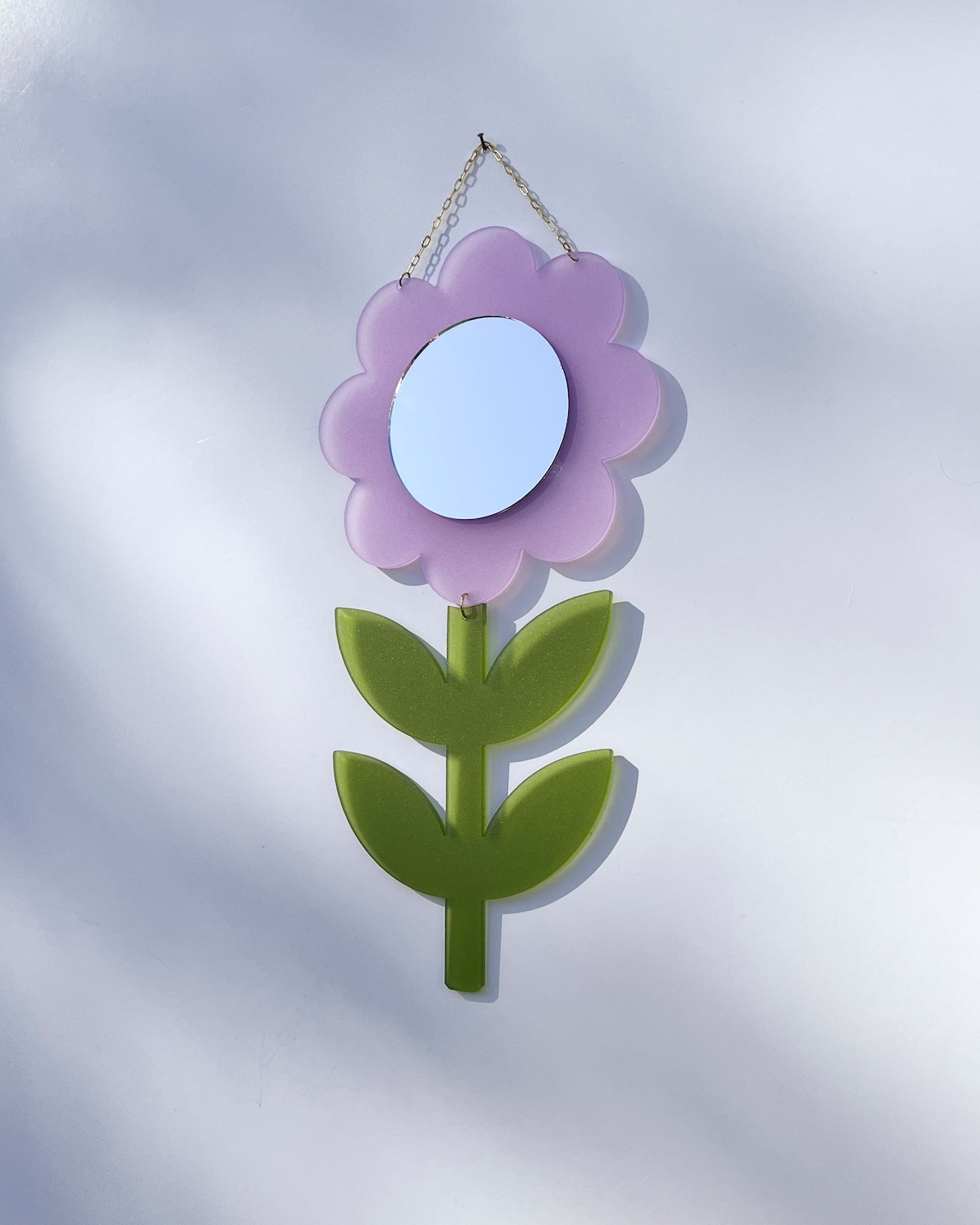 Retro Flower Mirror W/ Stem / Acrylic Mirror - Etsy