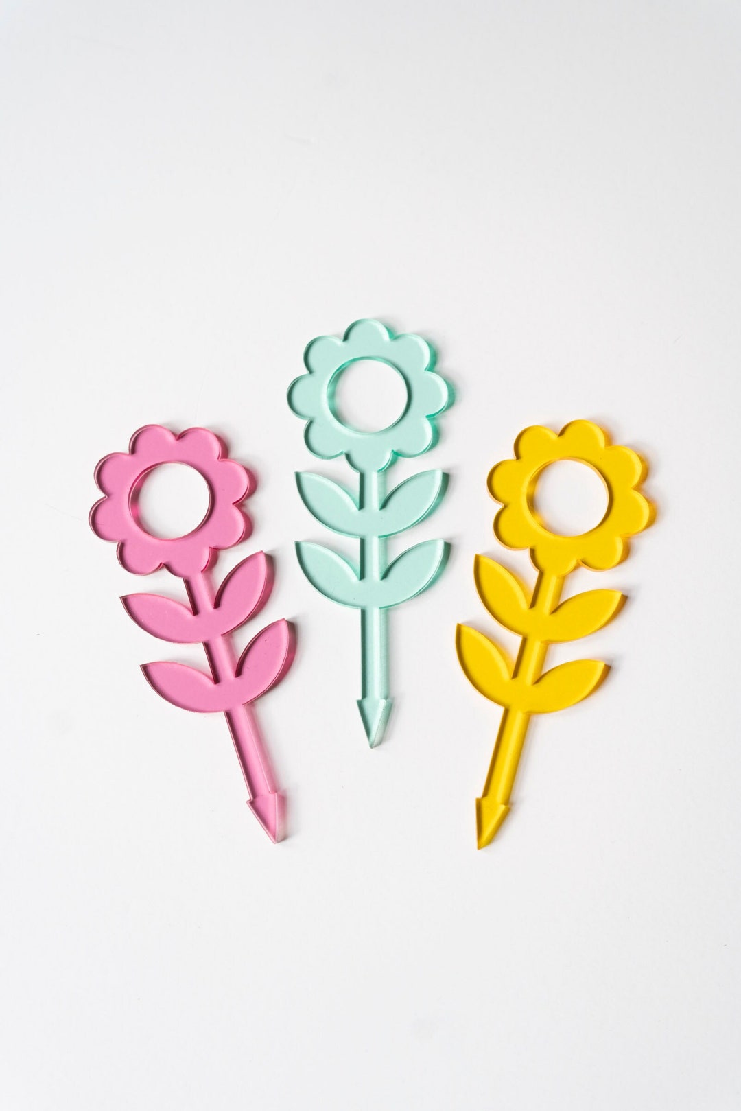 Flower Set Plant Friends, Decorative Plant Stake - Etsy