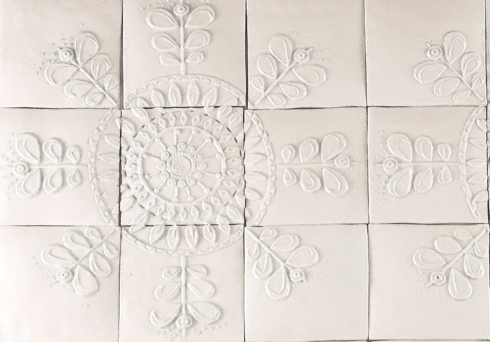 Big Flower Handmade Porcelain Tile Panel - Etsy