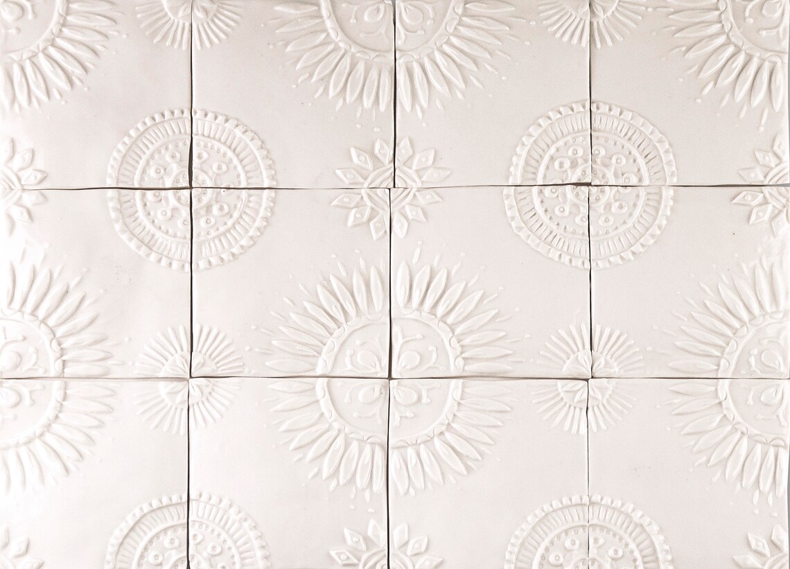 Handmade Porcelain Tiles Kaleidoscope Design - Etsy