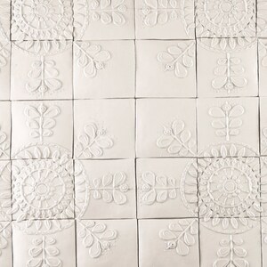 Big Flower Handmade Porcelain Tile Panel - Etsy