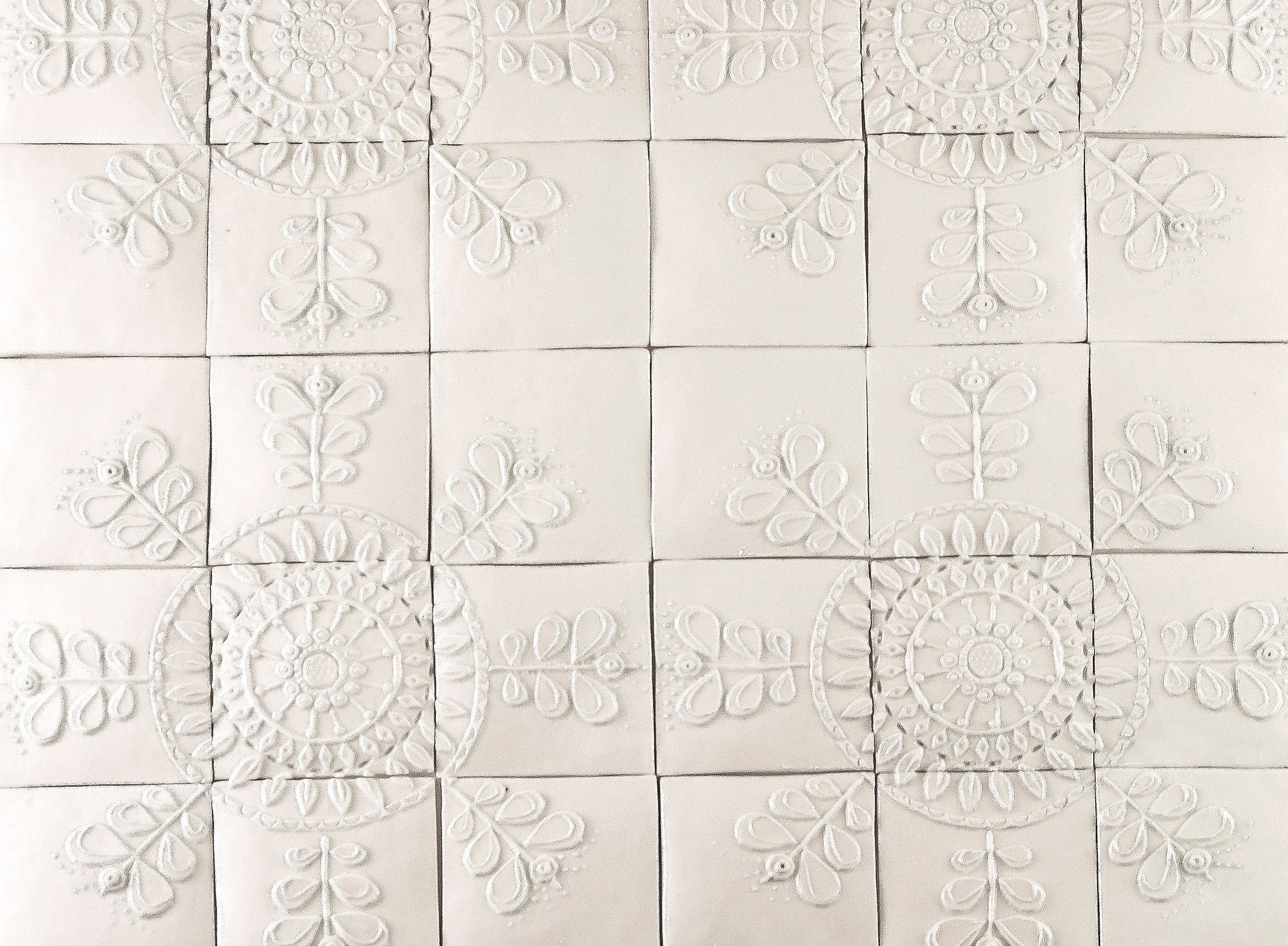 Big Flower Handmade Porcelain Tile Panel - Etsy