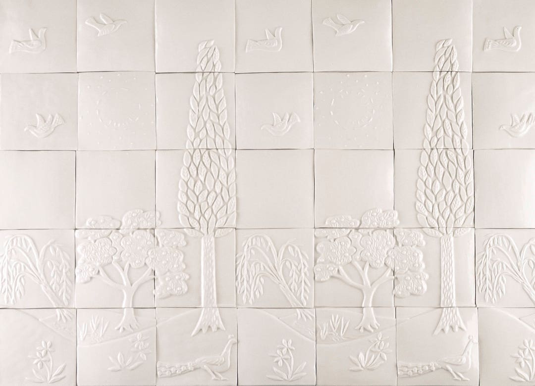 Rolling Hills Handmade Porcelain Tile Panel - Etsy