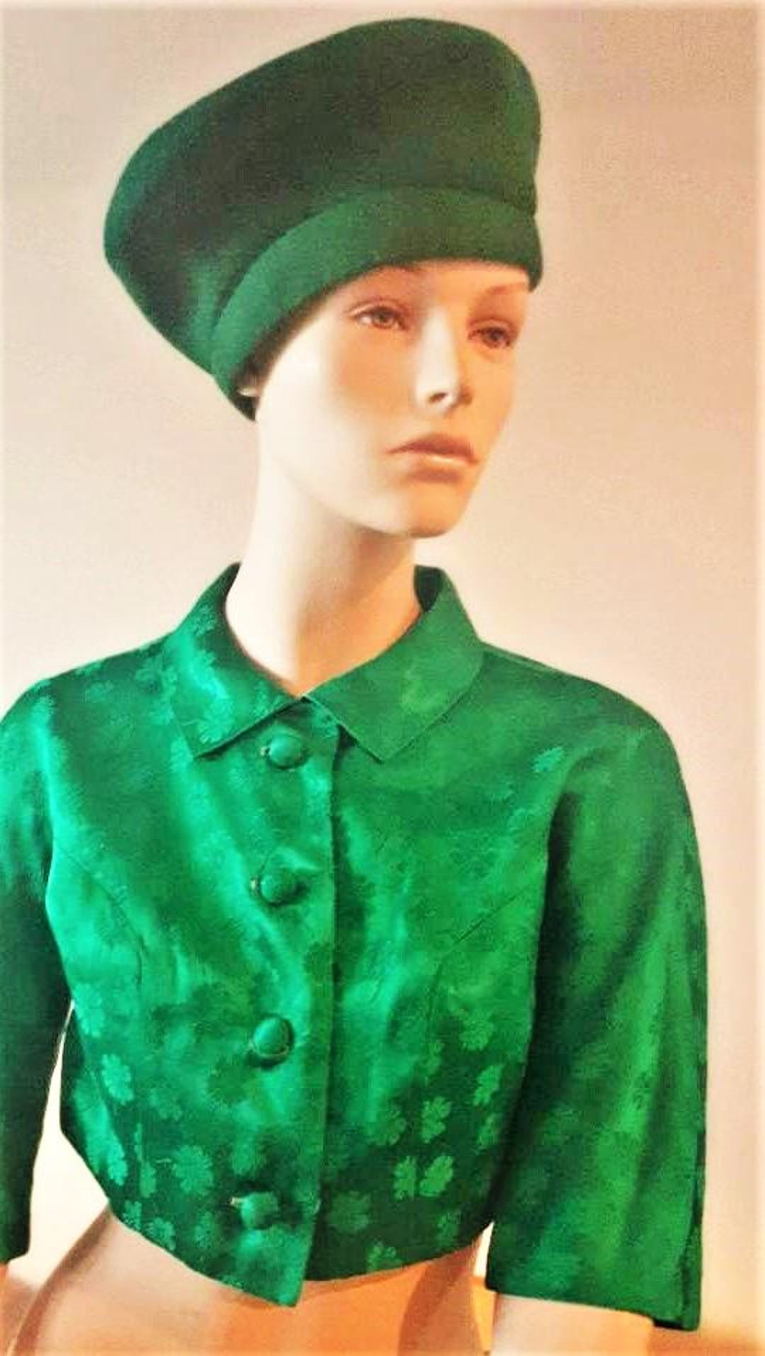 Vintage '50's-'60's Kelly Emerald Green Bolero Jacket Crop Top Women's ...