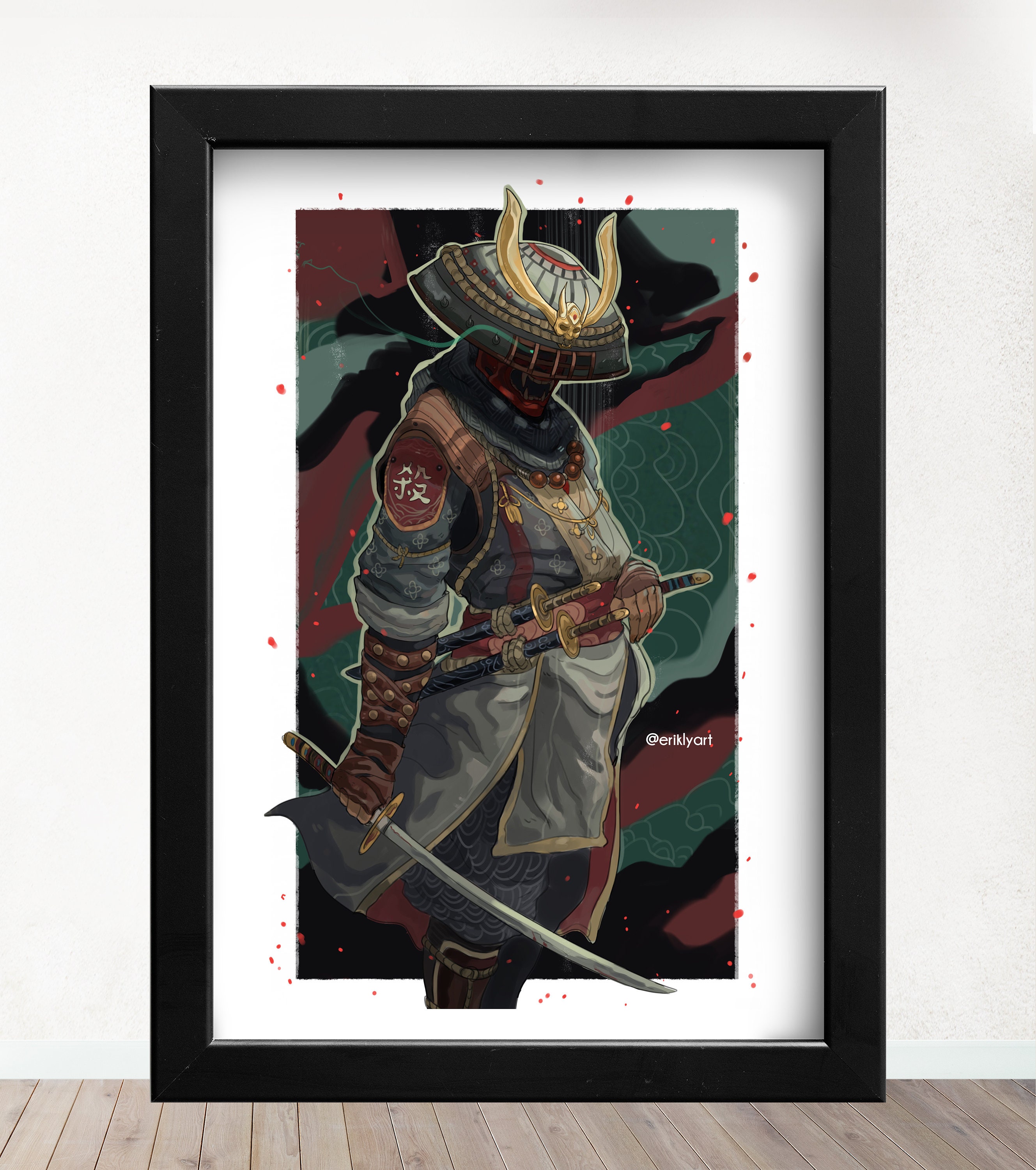 Aramusha Samurai Illustration Art Print Poster - Etsy