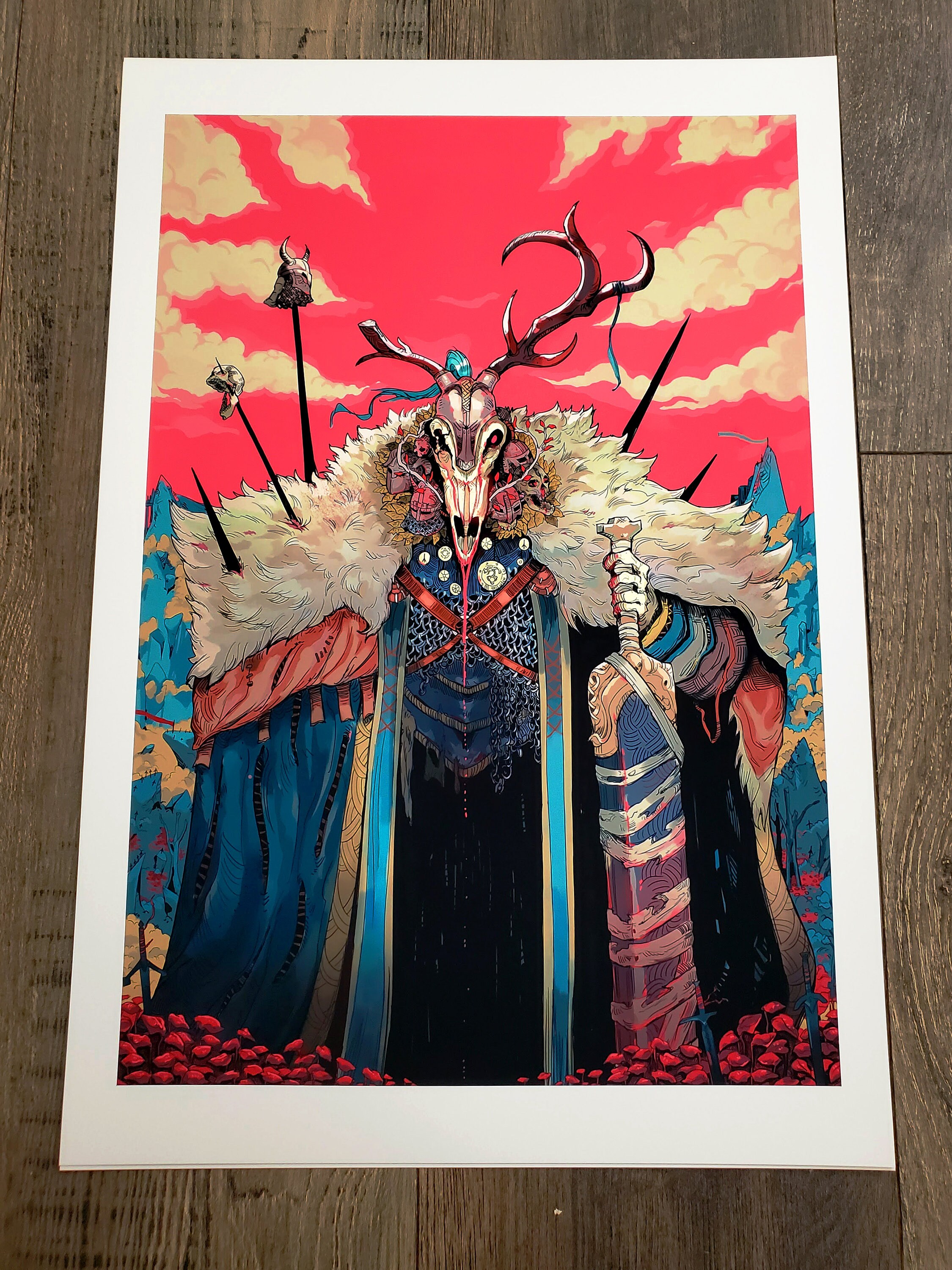 Aramusha Samurai Illustration Art Print Poster - Etsy