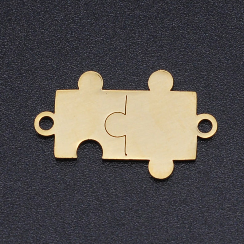 Golden Puzzle Connector Stainless Steel Charms Jewellery - Etsy