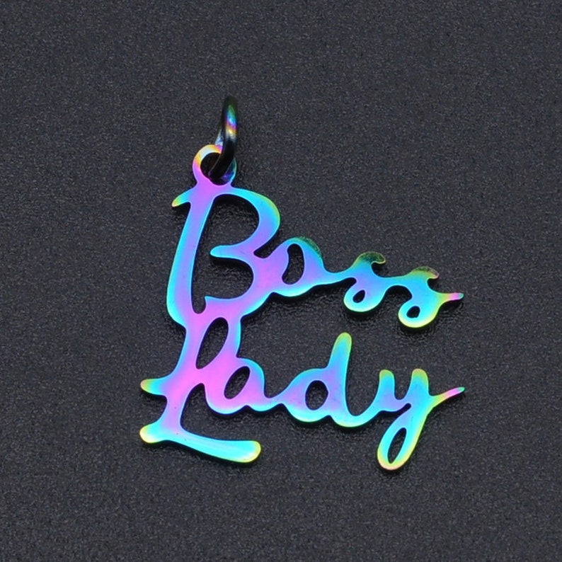 Rainbow Boss Lady Word Script Stainless Steel Charms Jewellery | Etsy