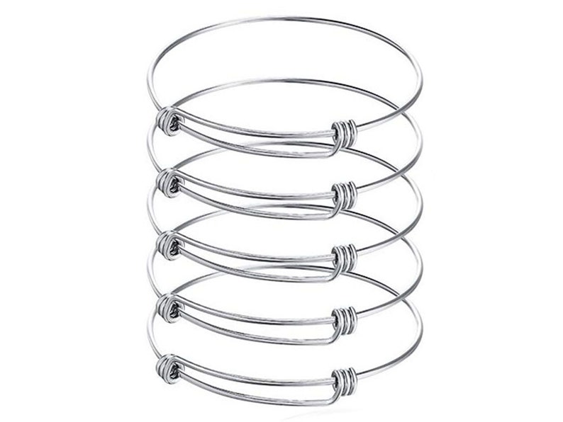 10 Adjustable Expandable Wire Blank Stainless Steel Bangle | Etsy
