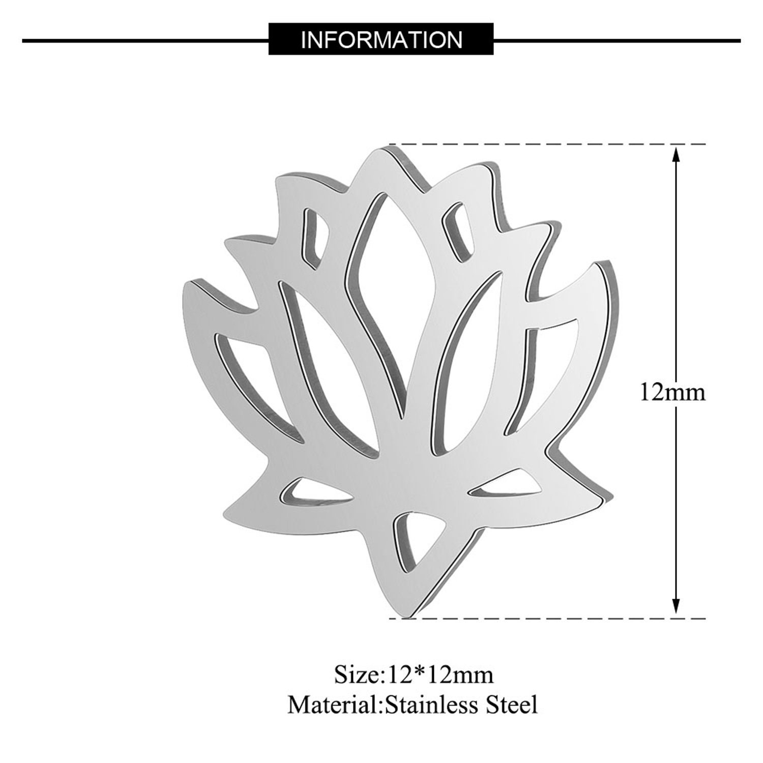 Lotus Connector Charm Stainless Steel Double Sided Polished | Etsy