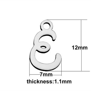 Stainless Steel Initial Alphabet Letter Charms - Cursive Letter Charms ...