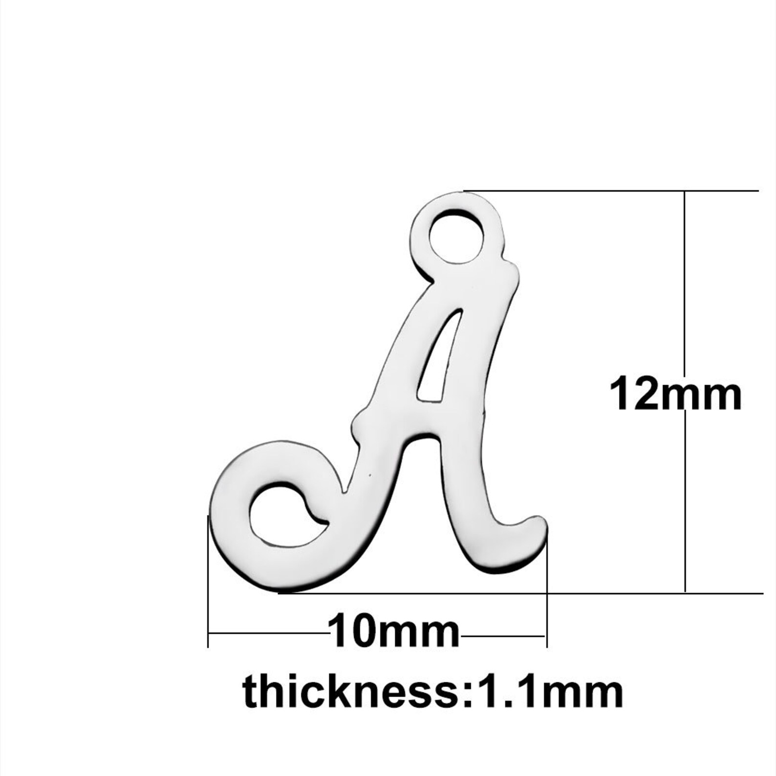 Stainless Steel Initial Alphabet Letter Charms Cursive | Etsy