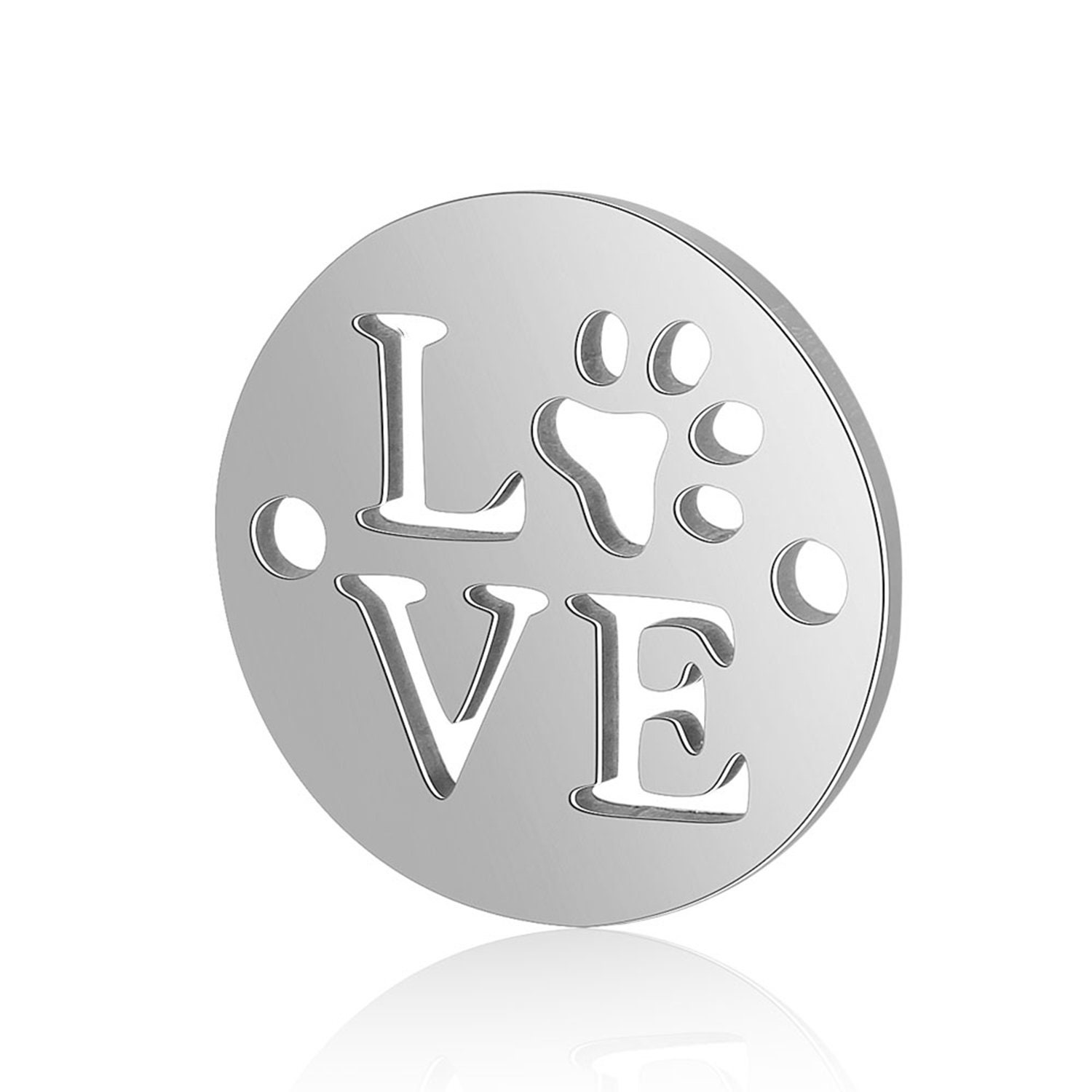 LOVE Connector Charm Stainless Steel Double Sided Polished - Etsy