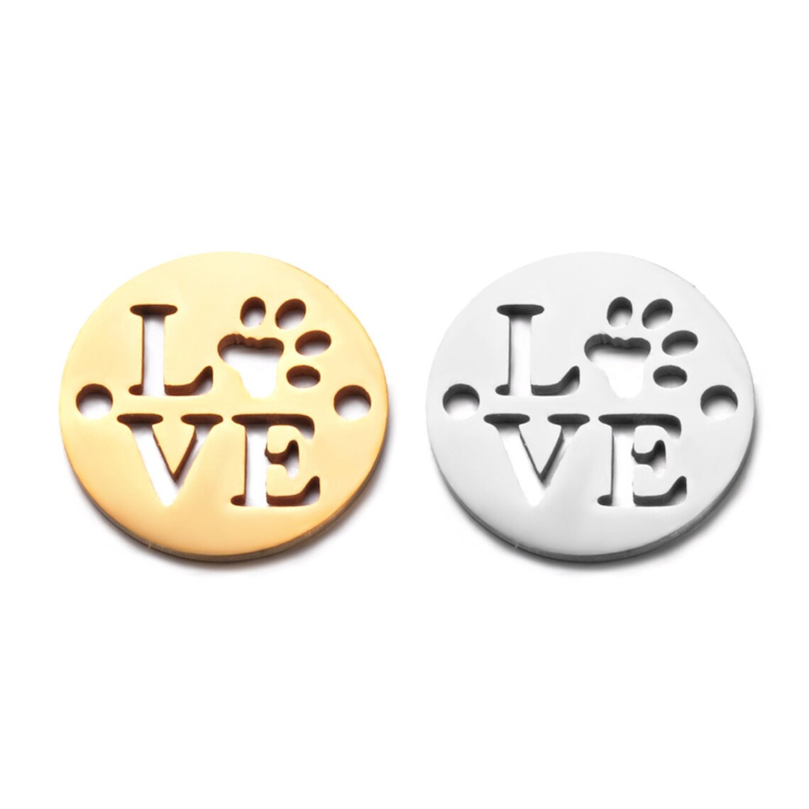 LOVE Connector Charm Stainless Steel Double Sided Polished - Etsy