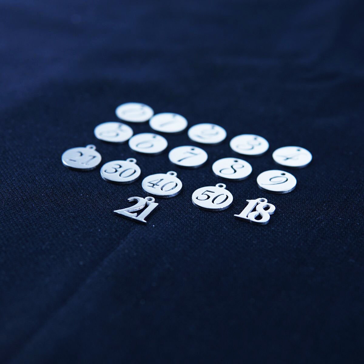 10 Arabic Number Stainless Steel Charms Cutout Double Sided | Etsy