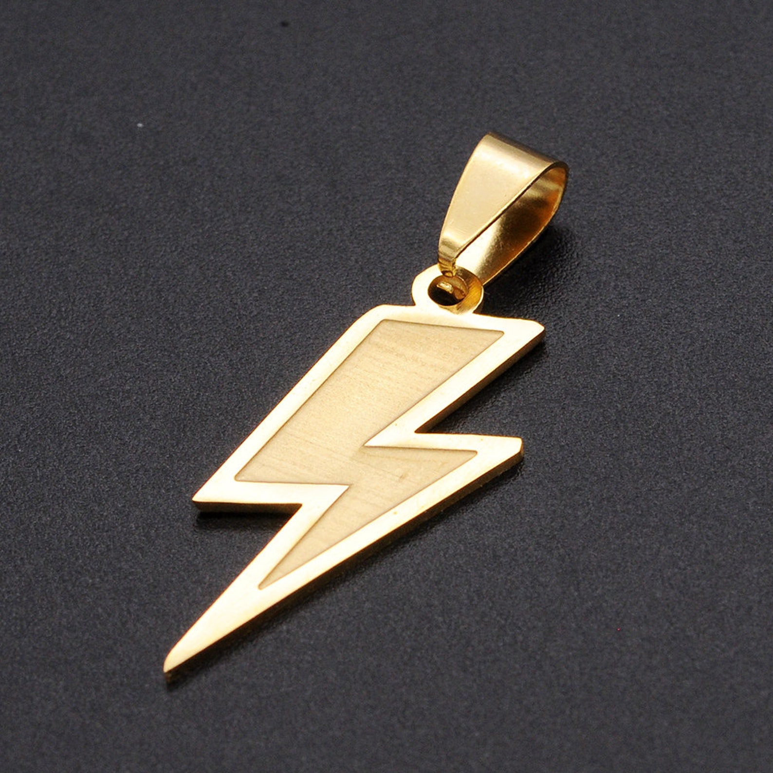 Gold Color Lightning Stainless Steel Charms Jewellery Making - Etsy