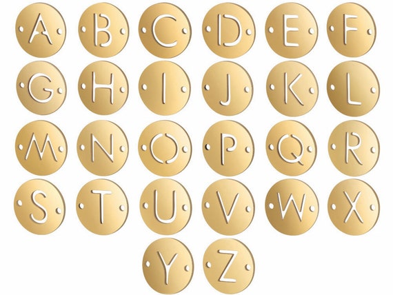 Golden Letter Connector Charm Stainless Steel Double Sided | Etsy