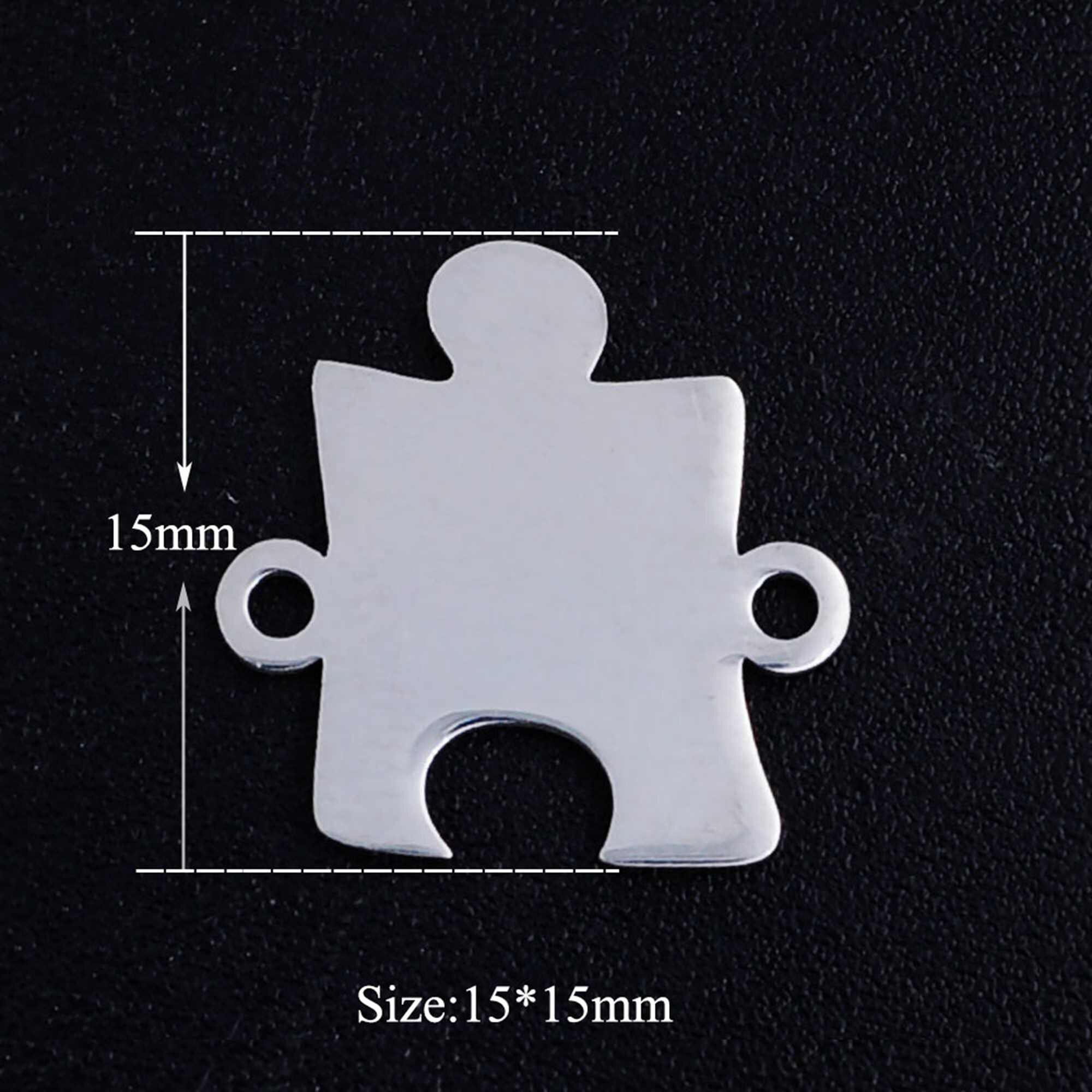Jigsaw Puzzle Connector Stainless Steel Charms Jewellery | Etsy