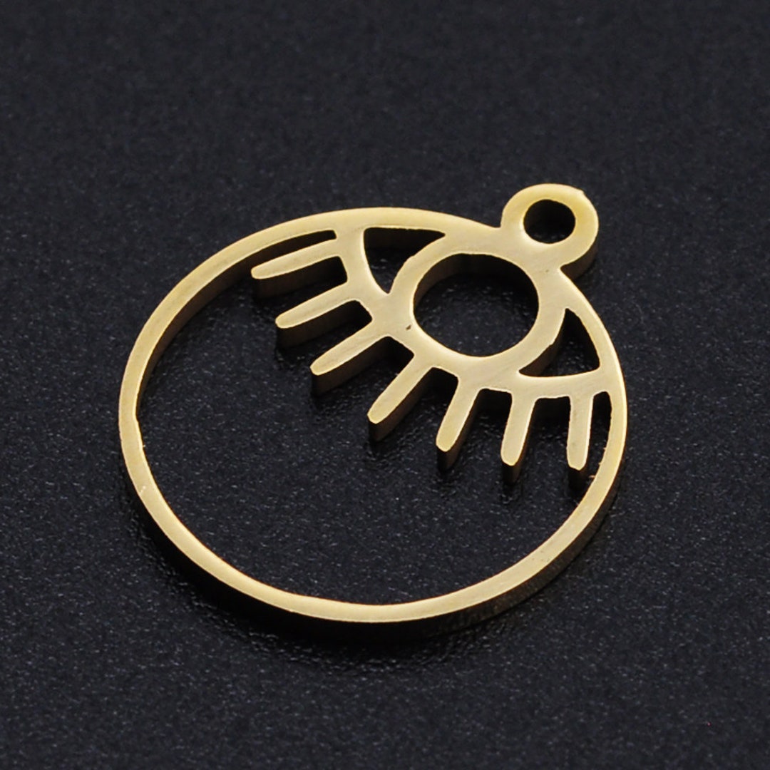 Golden Evil Eye Religion Stainless Steel Charms Jewellery Making ...
