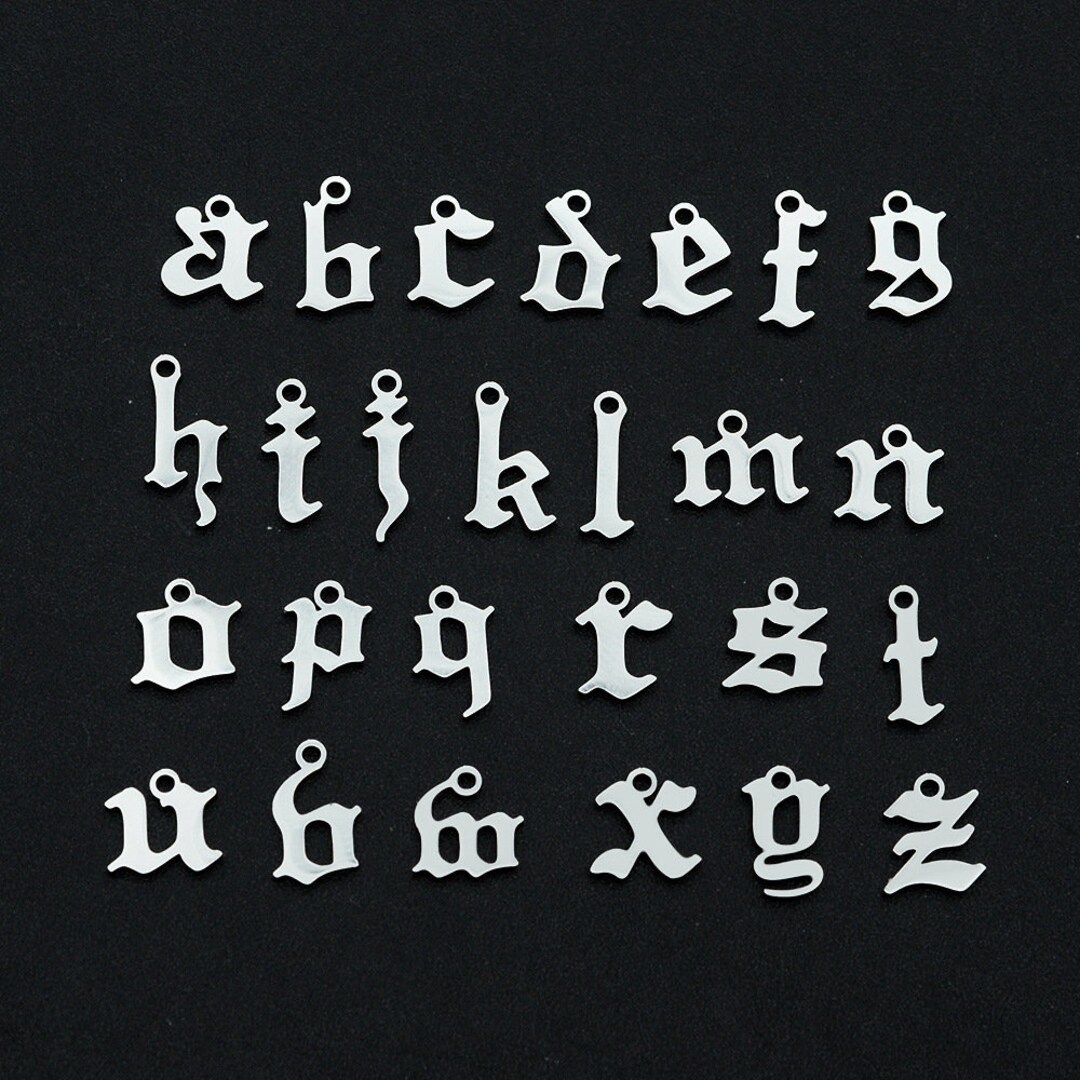 Old English A-Z Letter Stainless Steel Charms Jewellery Making Pendant ...