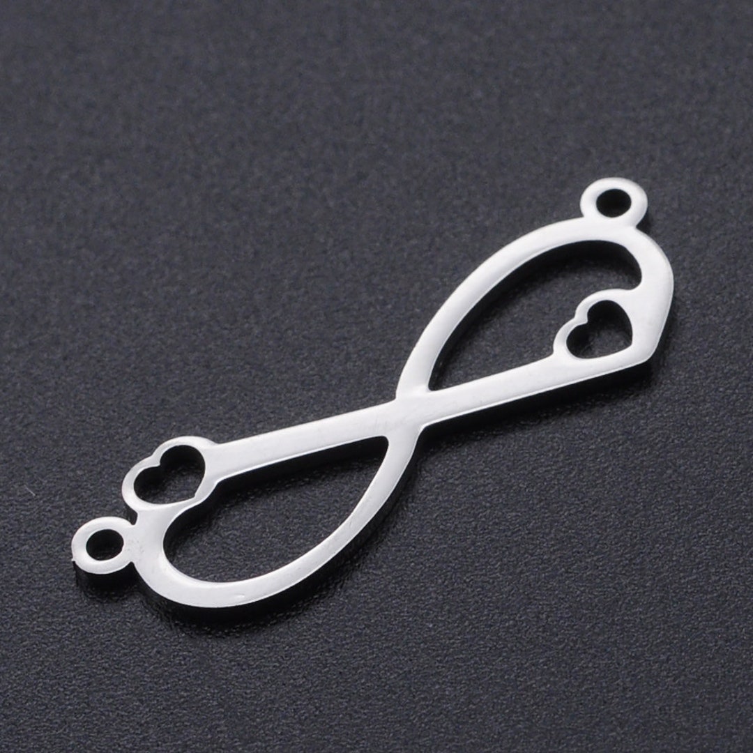 Infinity Symbol Heart Connector Stainless Steel Charms Jewellery Making ...