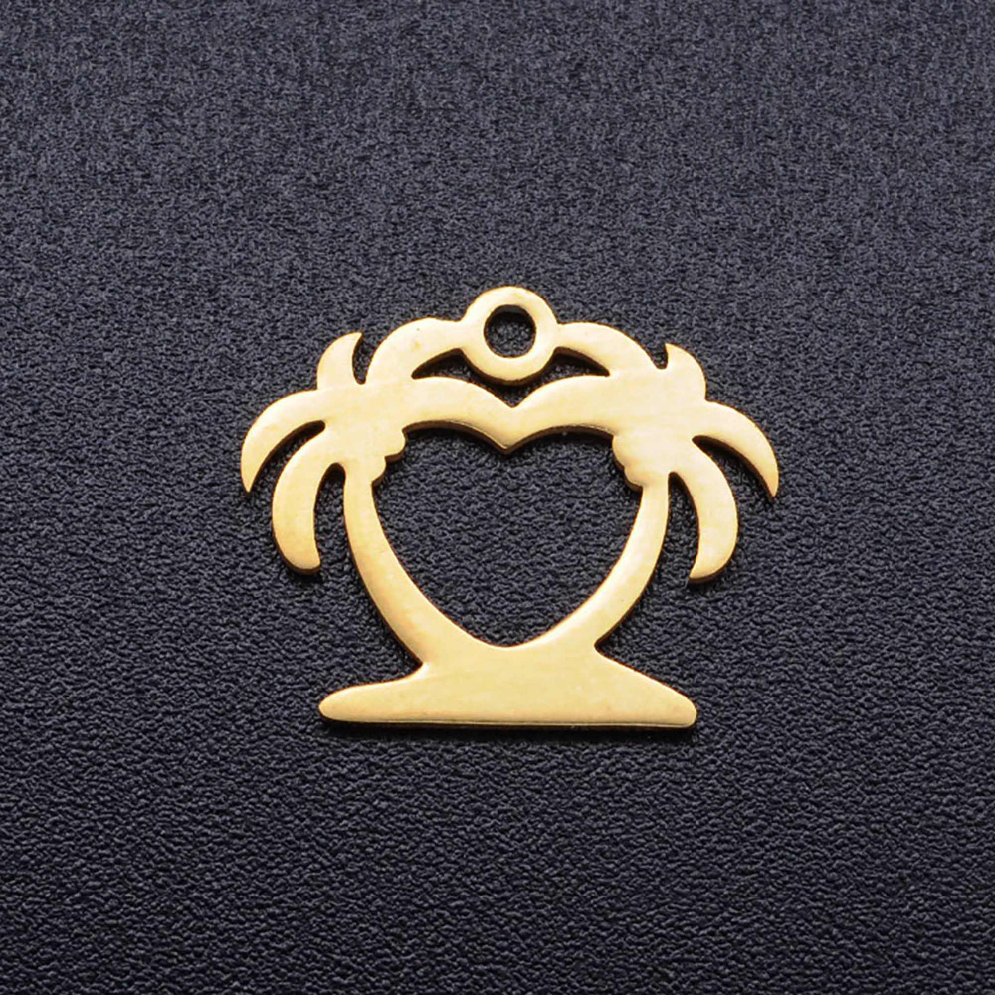 Golden Coconut Palm Tree Stainless Steel Charms Jewellery - Etsy