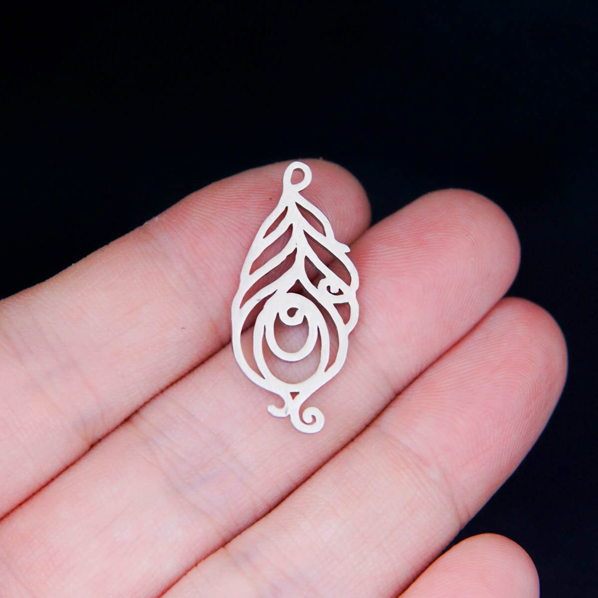 Peacock Feather Stainless Steel Charms Jewellery Making | Etsy