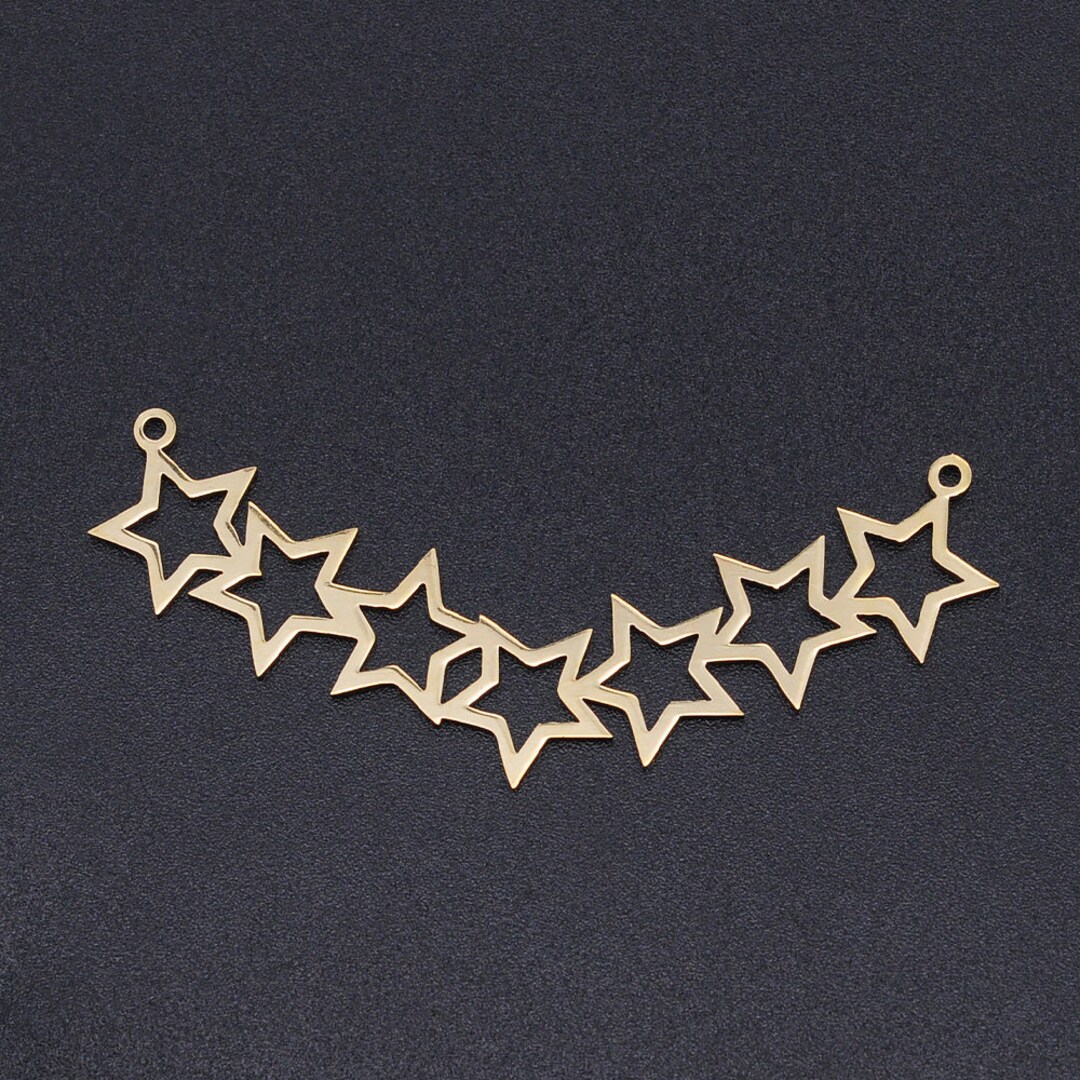 Golden Hollow Stars Connector Stainless Steel Charms Jewellery Making ...