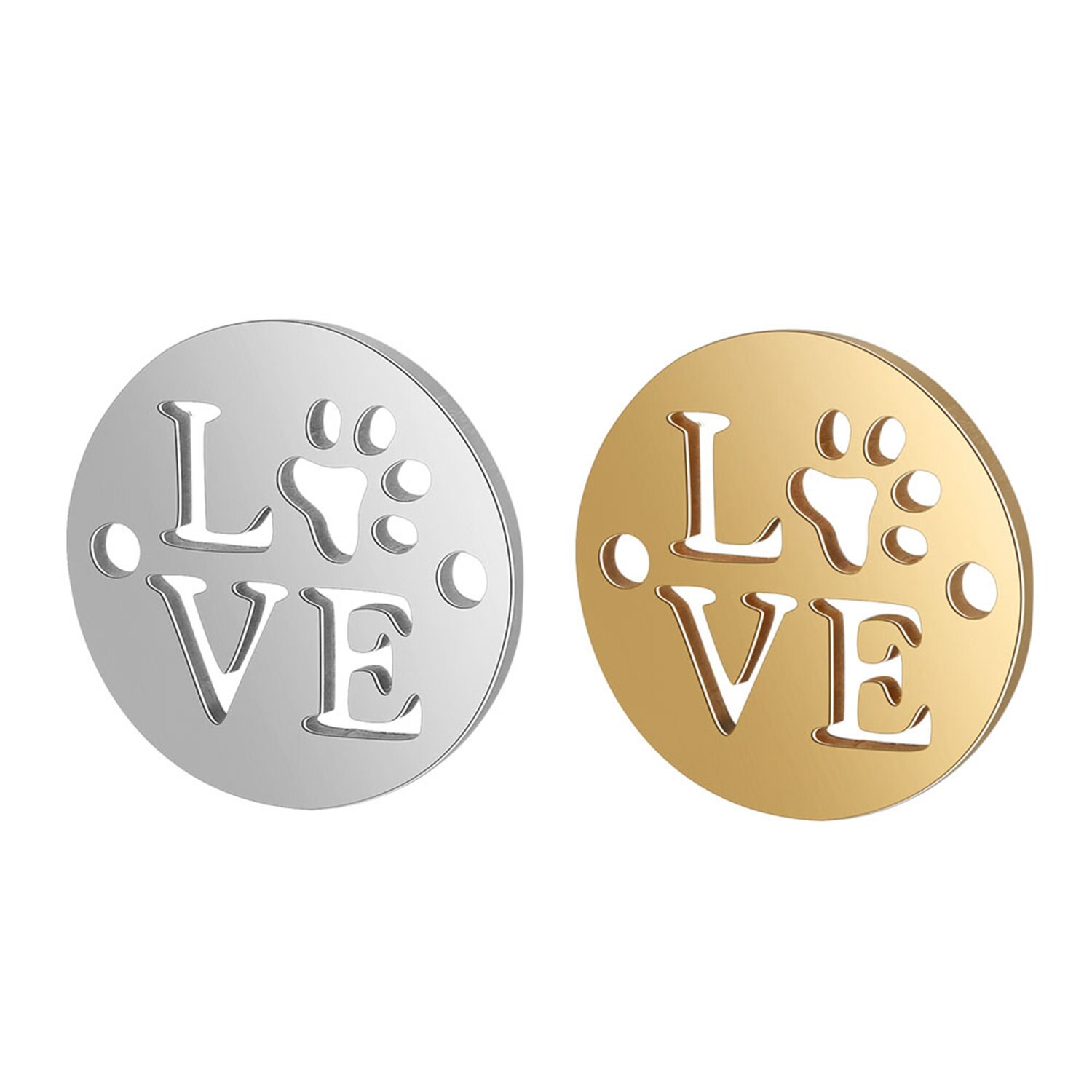 LOVE Connector Charm Stainless Steel Double Sided Polished - Etsy