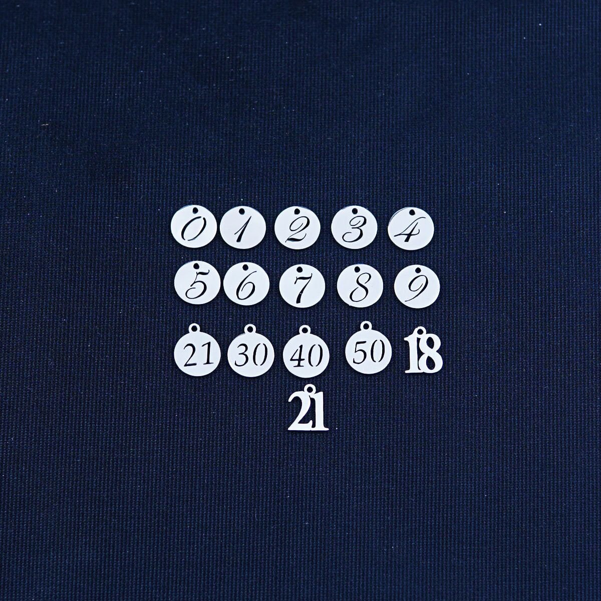 10 Arabic Number Stainless Steel Charms Cutout Double Sided | Etsy