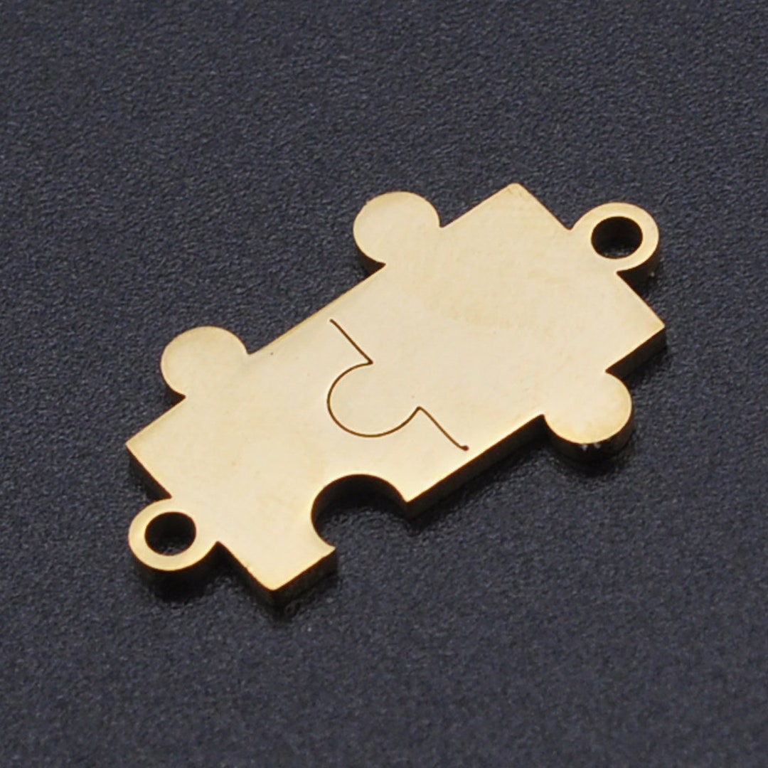 Golden Puzzle Connector Stainless Steel Charms Jewellery Making Pendant ...