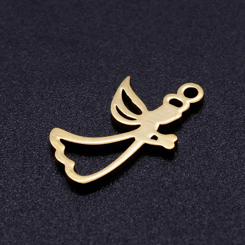 Golden Beautiful Angel Stainless Steel Charms Jewellery Making - Etsy