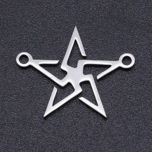 Hollow Star Connector Stainless Steel Charms Jewellery Making Pendant ...