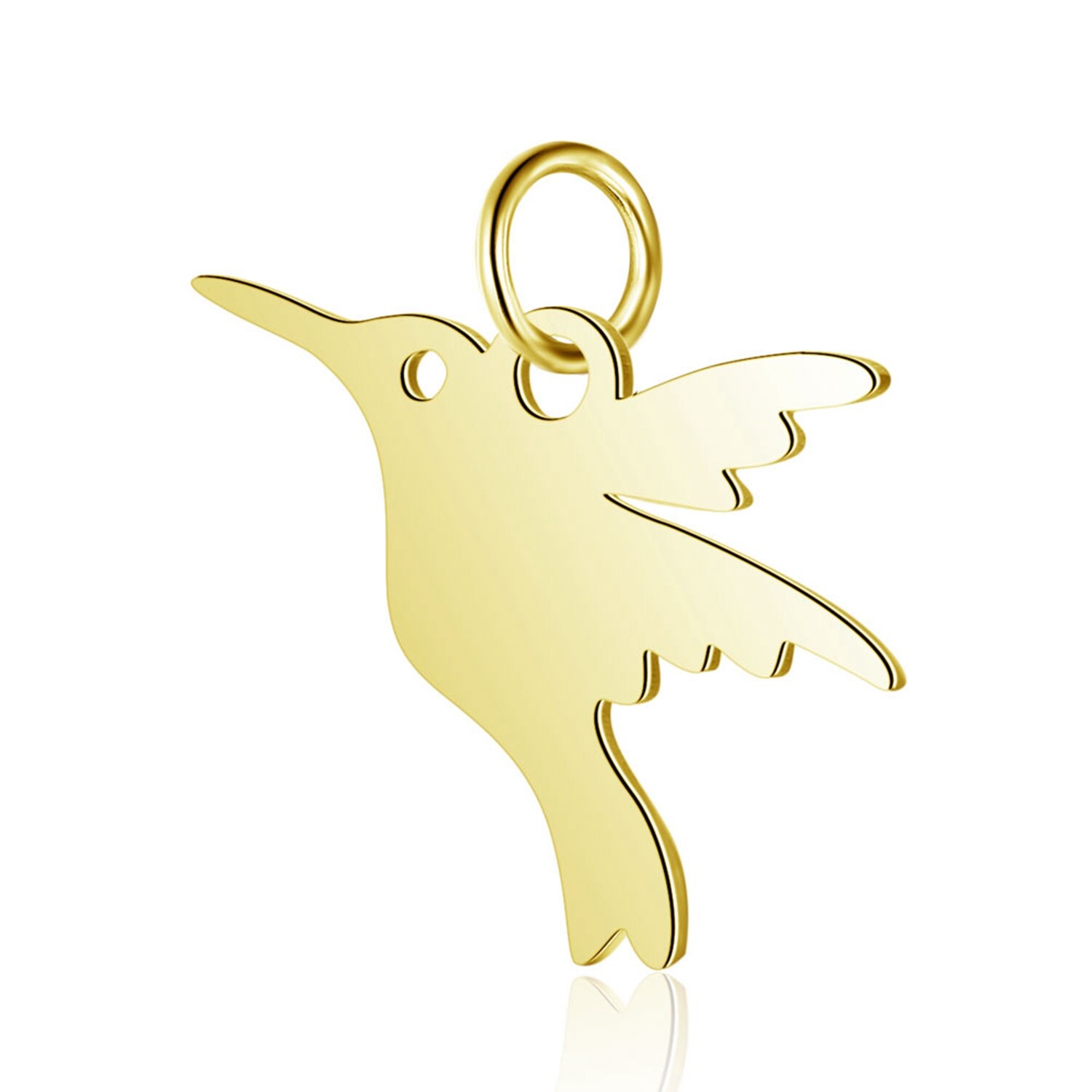 Hummingbird Stainless Steel Charms Double Sided Polished | Etsy