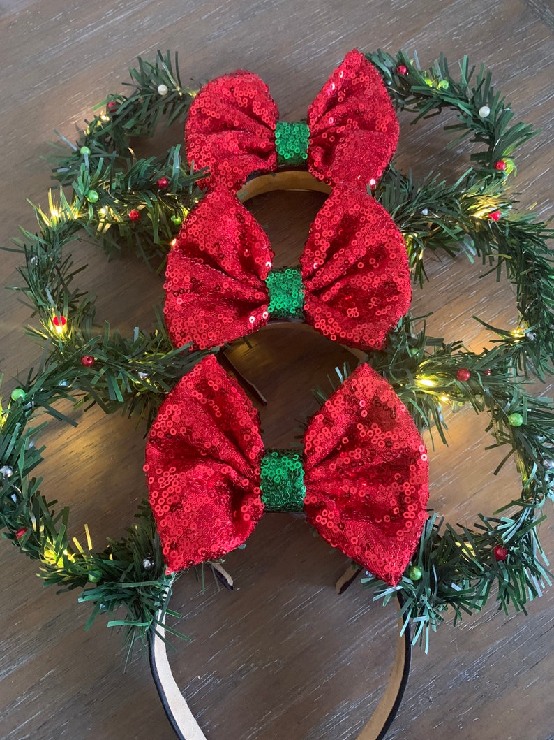 Christmas Mickey Ears Minnie Ears Mouse Ears Holiday Mouse - Etsy