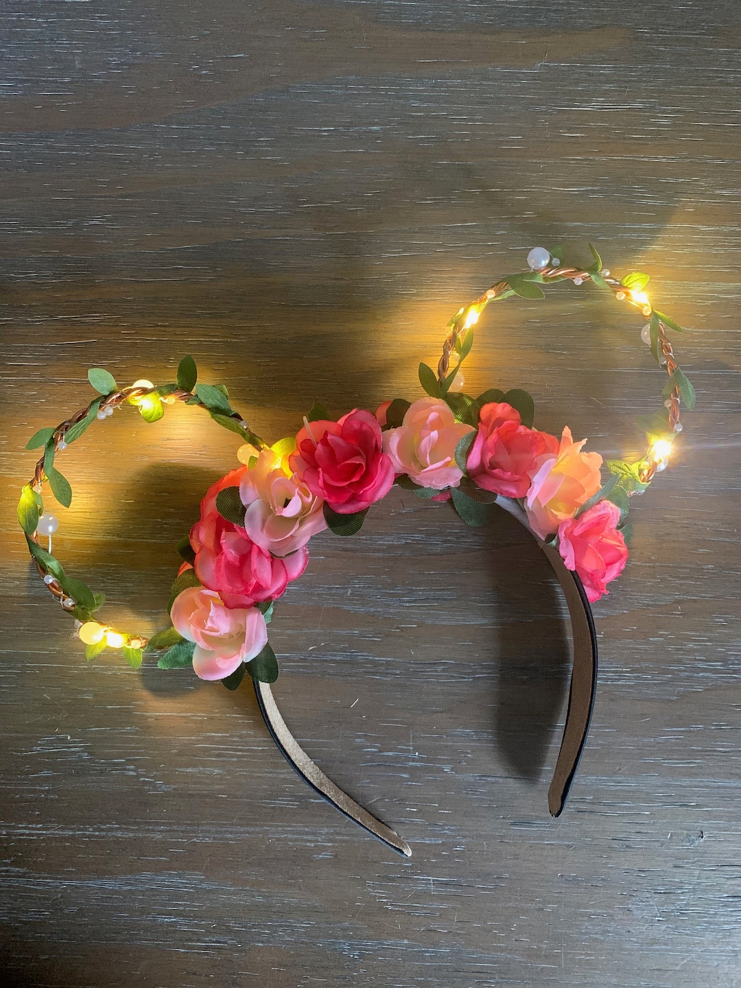 Flower and Garden Mouse Ears, Rose Gold Mouse Ears, Princess Mouse Ears ...