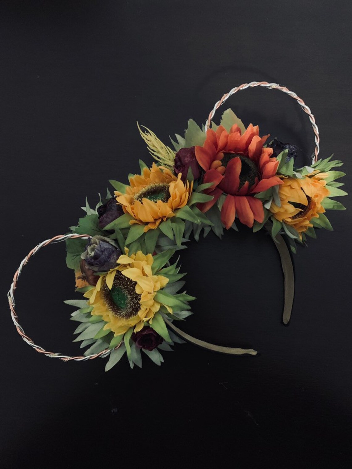 Mouse Fall Ears Sunflower Ears Wire Ear Headband Flower - Etsy