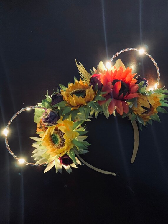 Mouse Fall Ears Sunflower Ears Wire Ear Headband Flower - Etsy