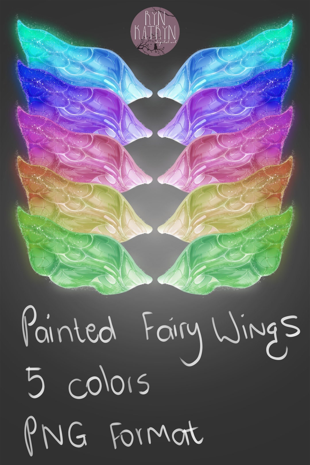 PNG Fairy Wings - 5 Different Colors - Etsy
